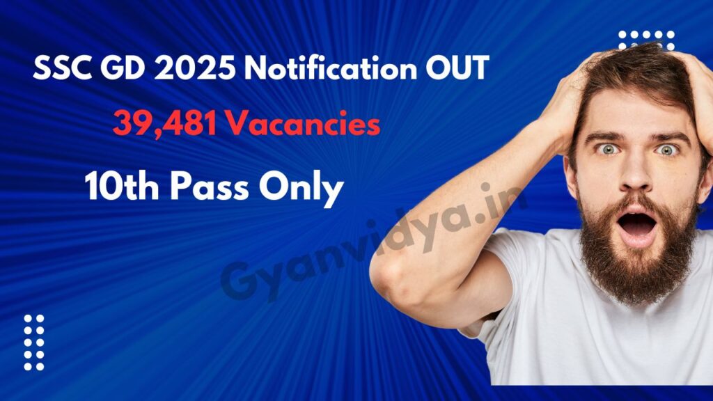 SSC GD Recruitment 2025 : 39,481 Vacancies - Gyanvidya